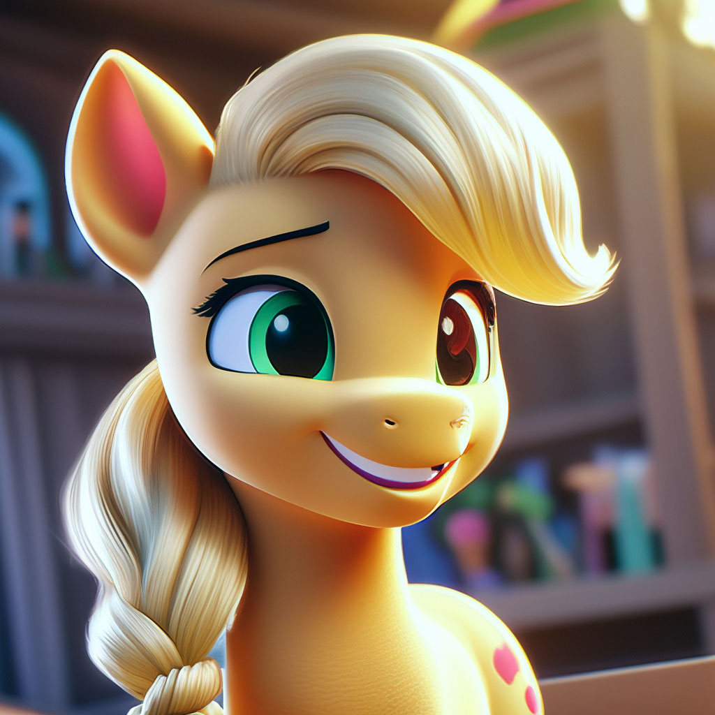 "Mlp applejack, wavy mane, aesthetically pleasing, beautiful, close-up ...