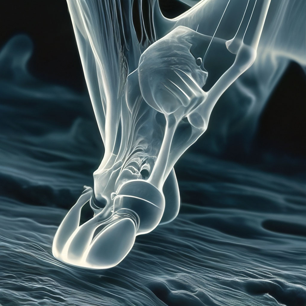 "Digital X-ray of a horse's hoof joint" — image created in Shedevrum