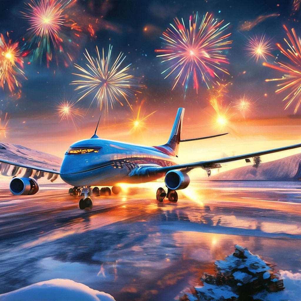 "Aviation congratulations on the New Year" — image created in Shedevrum