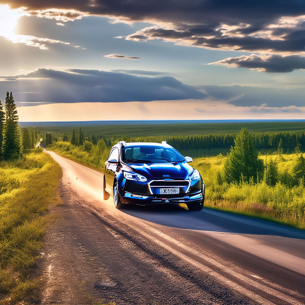 "Ford focus s-max car on the highway, beautiful Ural landscapes.128k ...