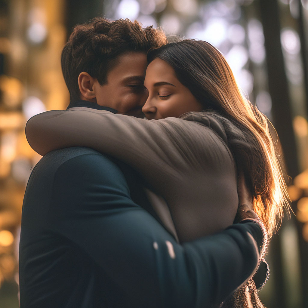 "A hug? aesthetically pleasing, beautiful, professional photo, 1/250s ...
