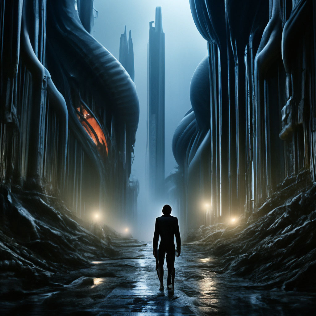 "The creators of xenomorphs on their home planet with alien gloomy ...