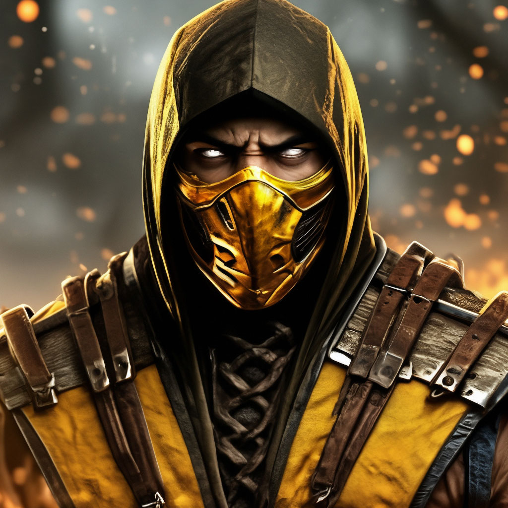 "Scorpion, mortal combat" — image created in Shedevrum