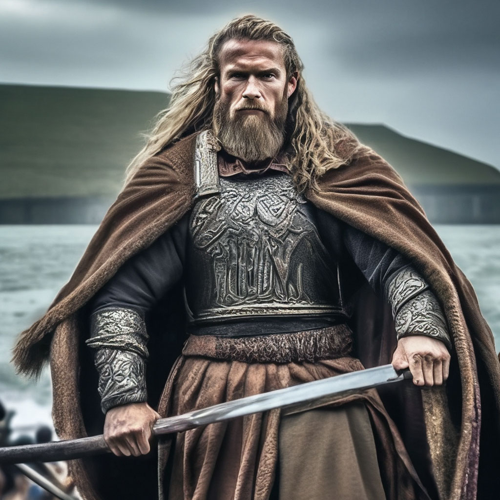 "Rollo of Normandy, Viking leader, formidable and commanding presence ...