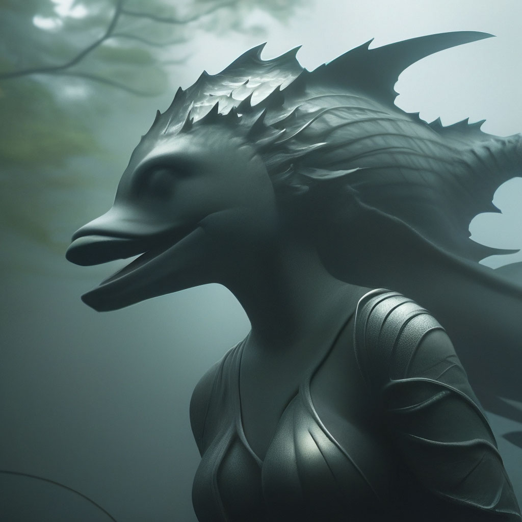 "Cetacean mermaid" — image created in Shedevrum