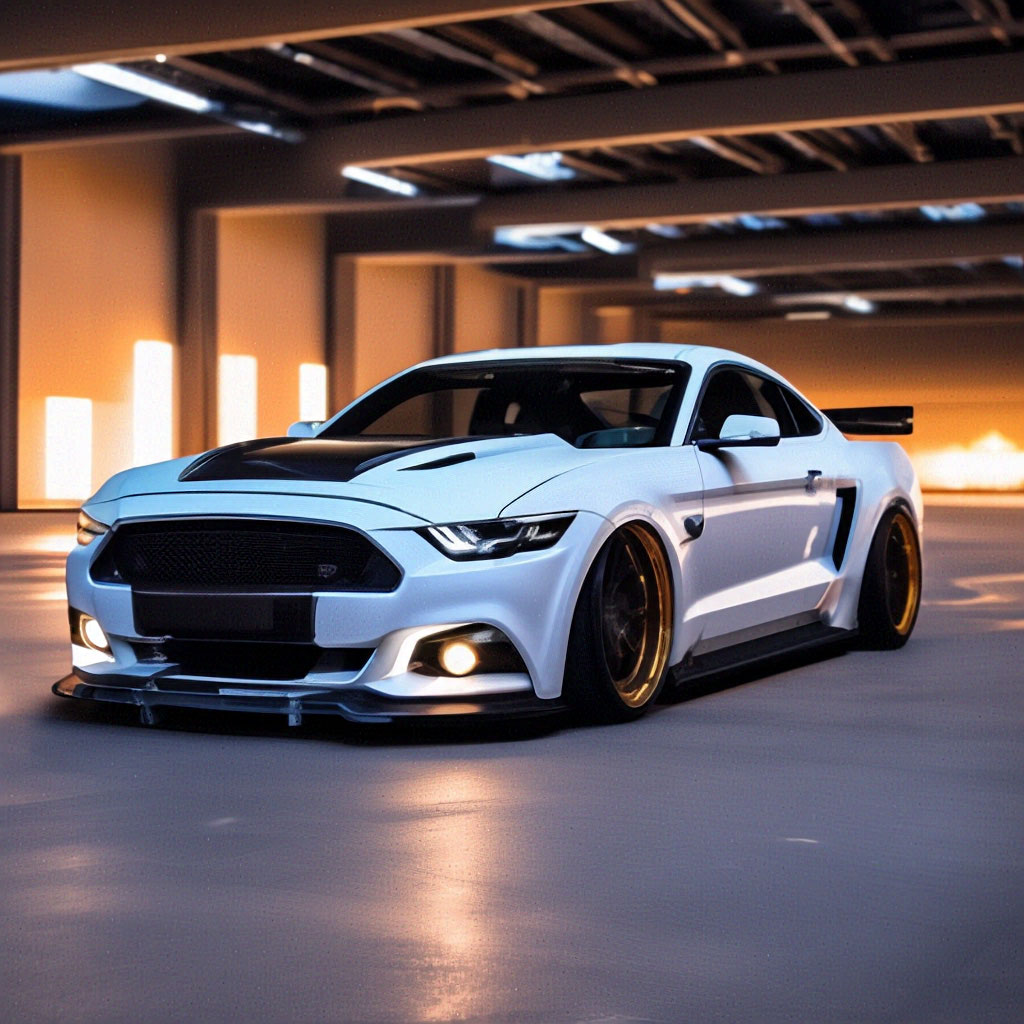 "Hybrid Ford Mustang GT and SUV pickup truck, tuning, spoiler, roof ...