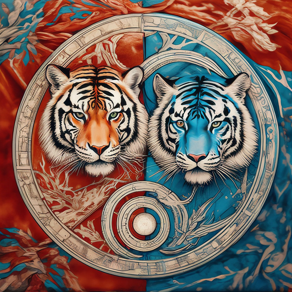 "The Yin-yang symbol of tigers" — image created in Shedevrum