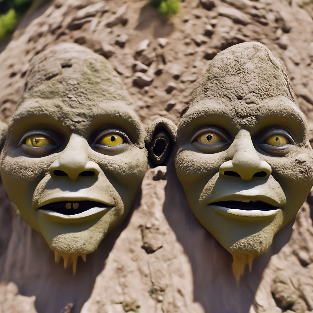 "2 earth trolls, the skin is made of earth, they all consist of earth ...