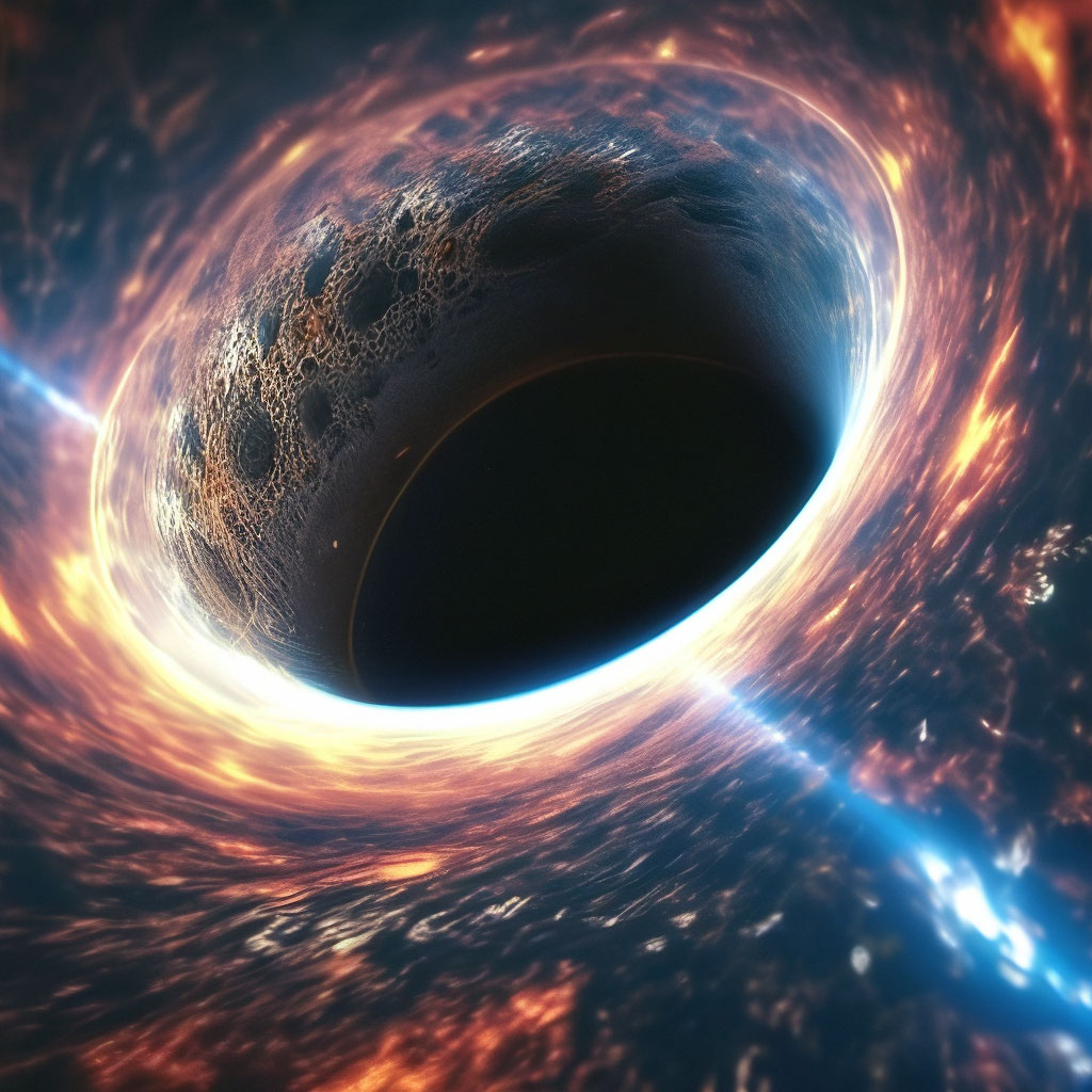 "Real photo, infinite black hole" — image created in Shedevrum