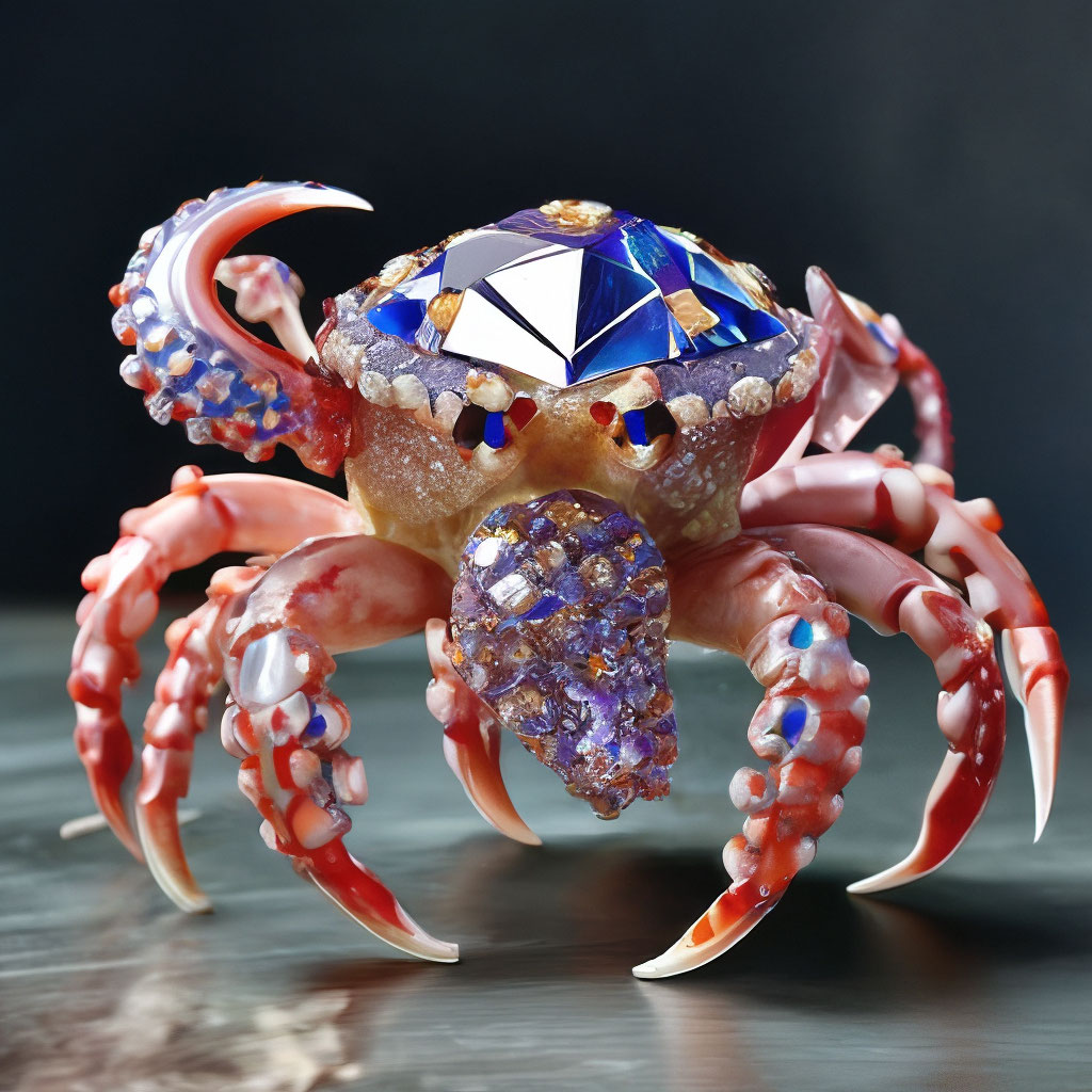 "Diamond crab-octopus diamond crab with octopus tentacles and claws ...