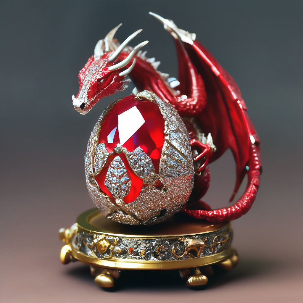 "🎄 dragon egg is a combination of red ruby and zircons on a silver ...