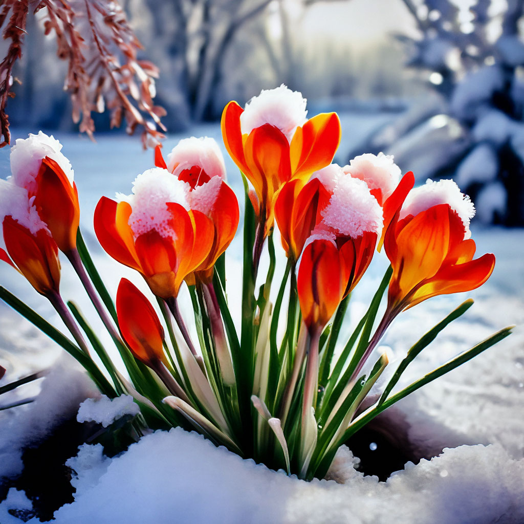 "Winter flowers, bright, exuberant among the snows and frost" — image ...