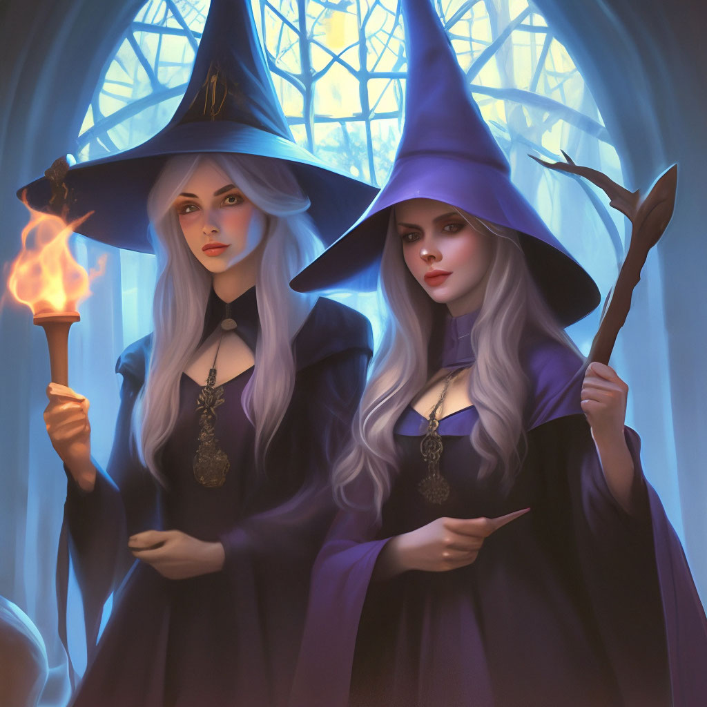 "Two witches from Gryphendor" — image created in Shedevrum