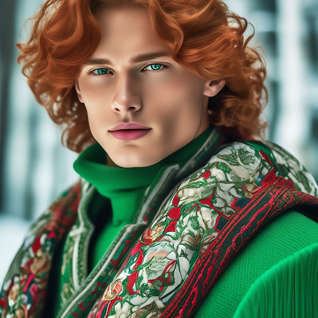"Russian russian male model of the 2020s, full-face face, clear contour ...