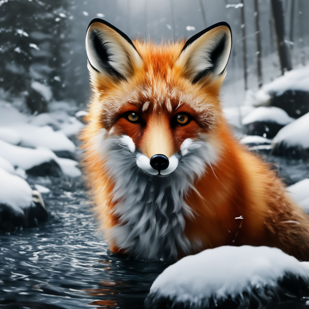 " ️the world of snow foxes ️ hyperrealism, pixie fox- fabulous, fluffy ...