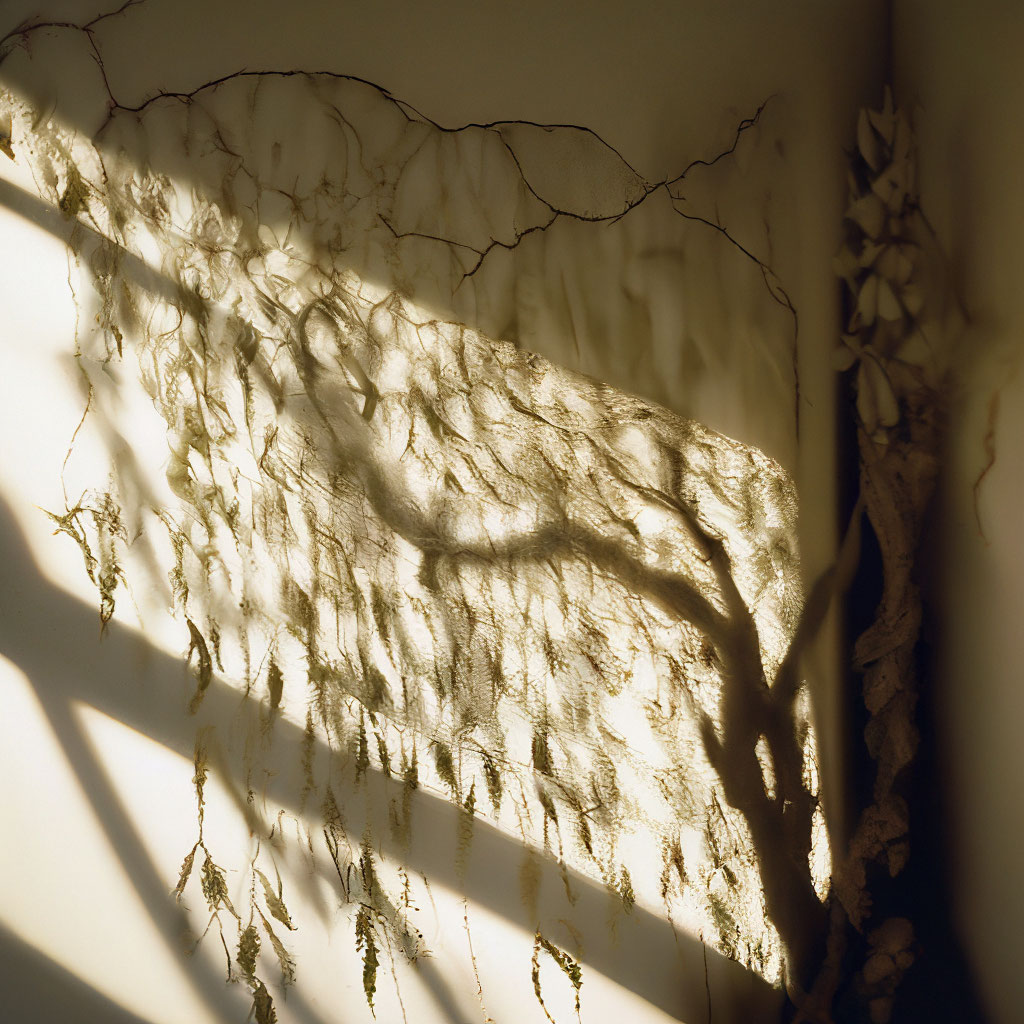 "Napping on my wall, willow lace shadow" — image created in Shedevrum