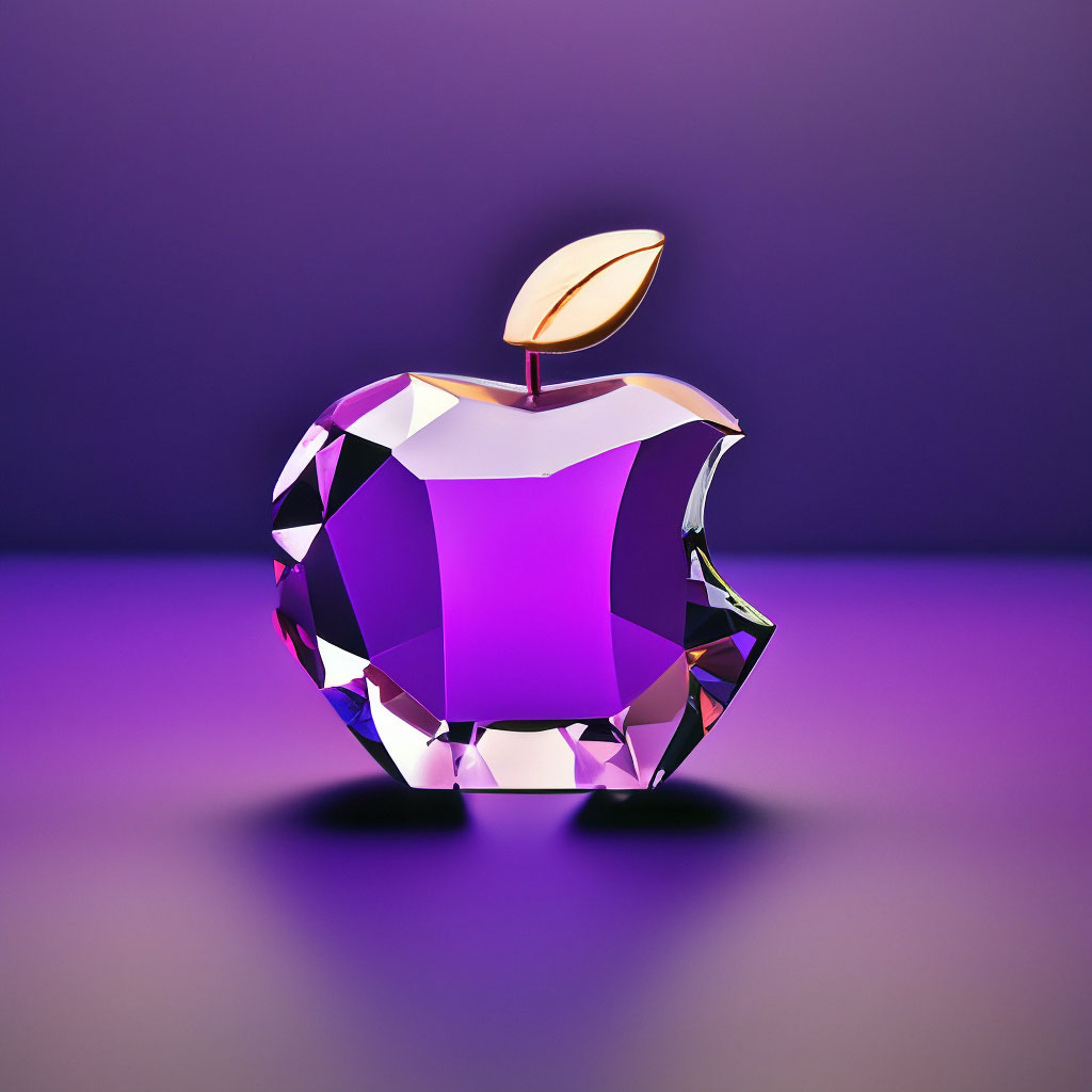 "Diamond purple apple" — image created in Shedevrum