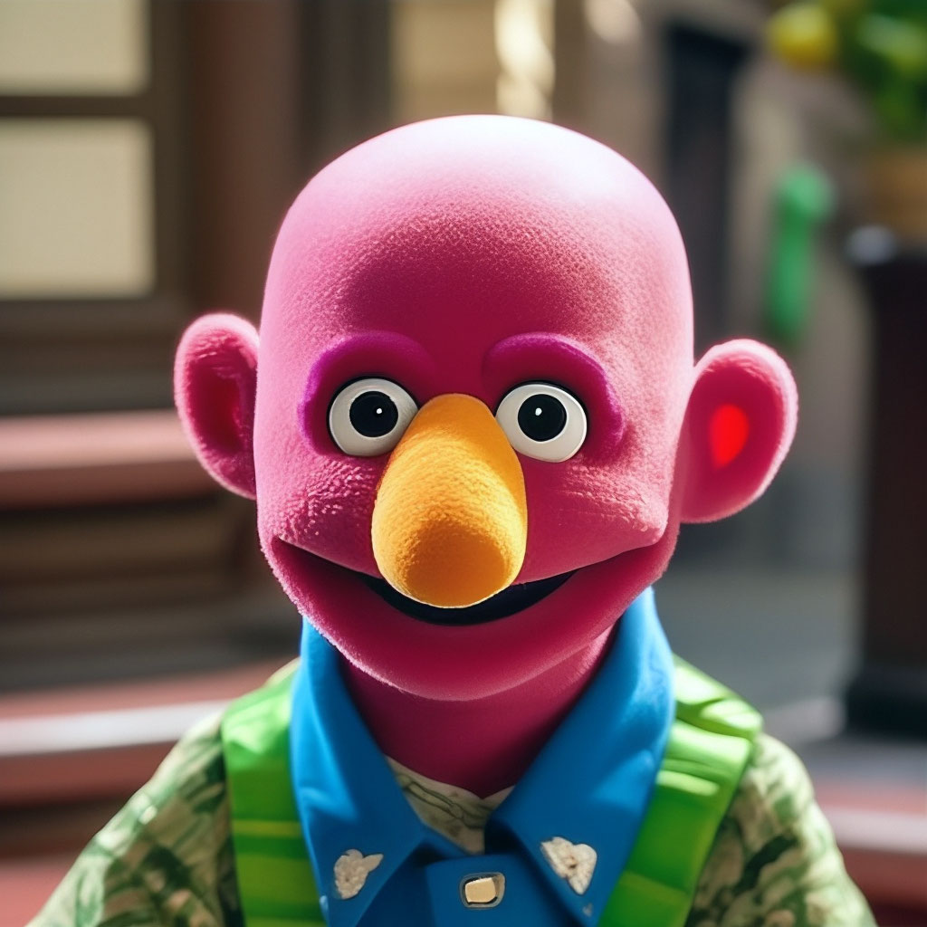 "Zeliboba from Sesame Street without hair, completely bald" — image ...