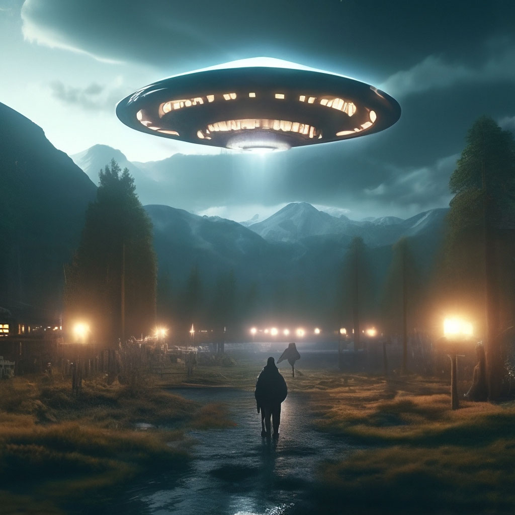 "Vintage, the perfect combination of UFOs with the environment, frame ...