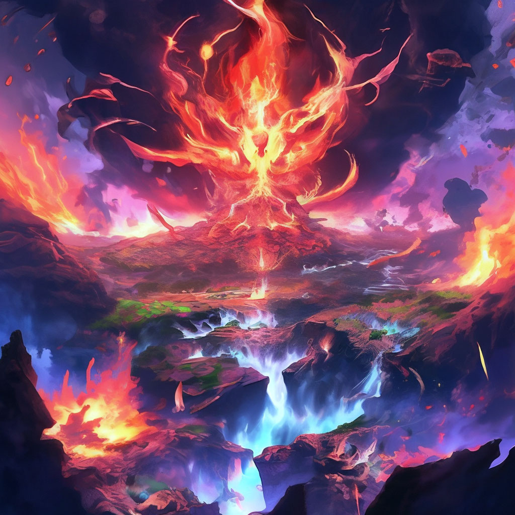 "🌀 Landscape seen from above, complex Retrograde, Colorful world, Evil ...