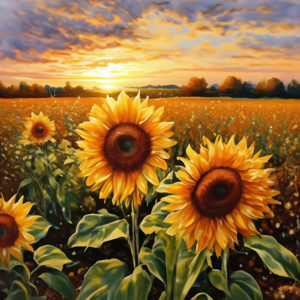 "Good morning!!! watercolor, photorealism, dawn, drawing,field, crystal ...