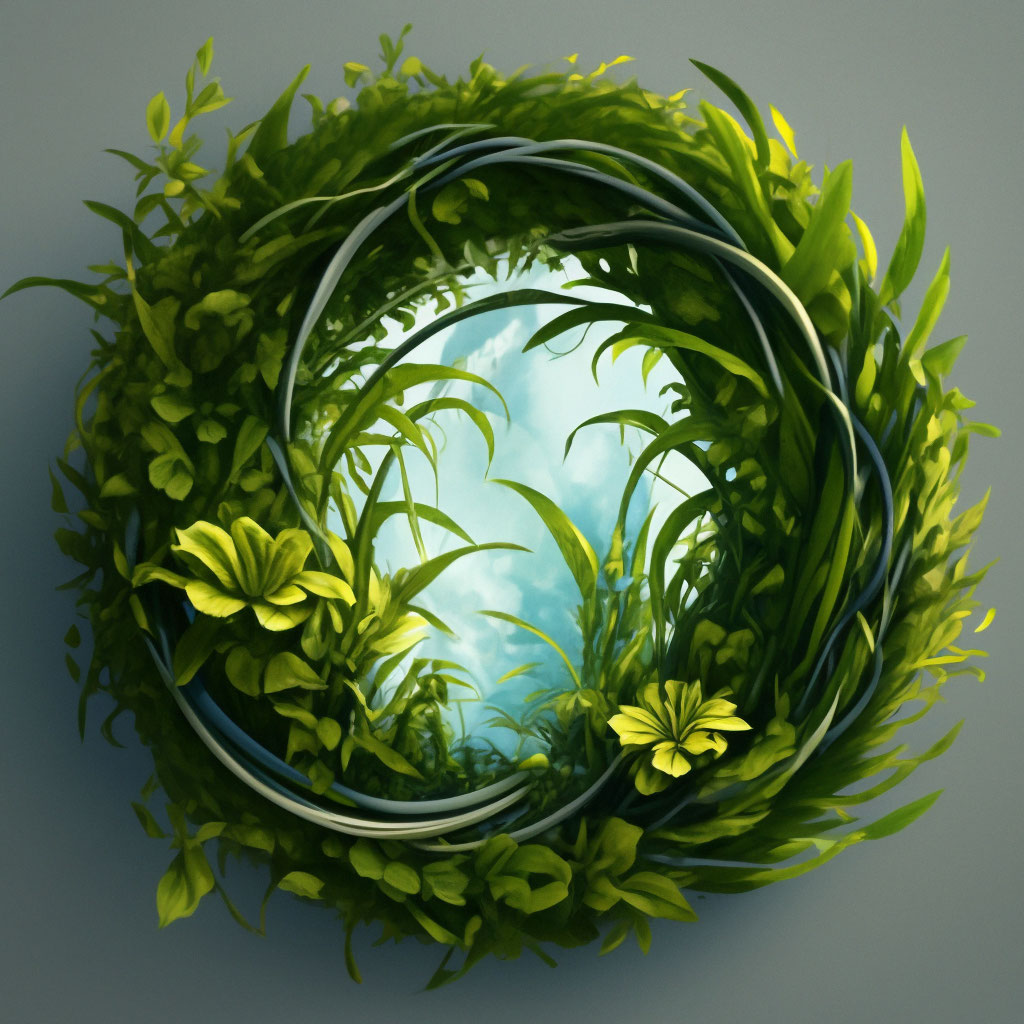 "Round avatar Liana, grass, plants" — image created in Shedevrum
