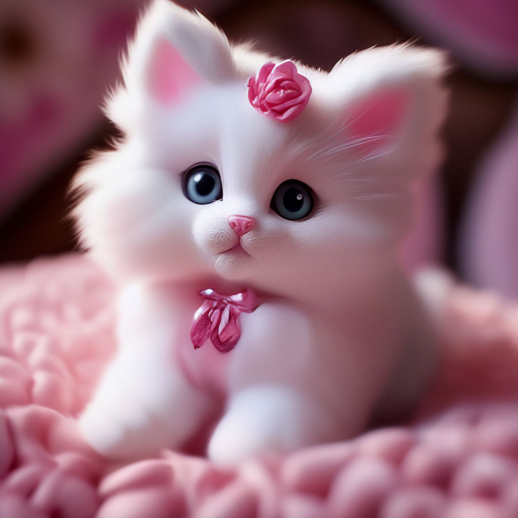 "Cute fluffy cat in the image of a Barbie doll, professional photo ...