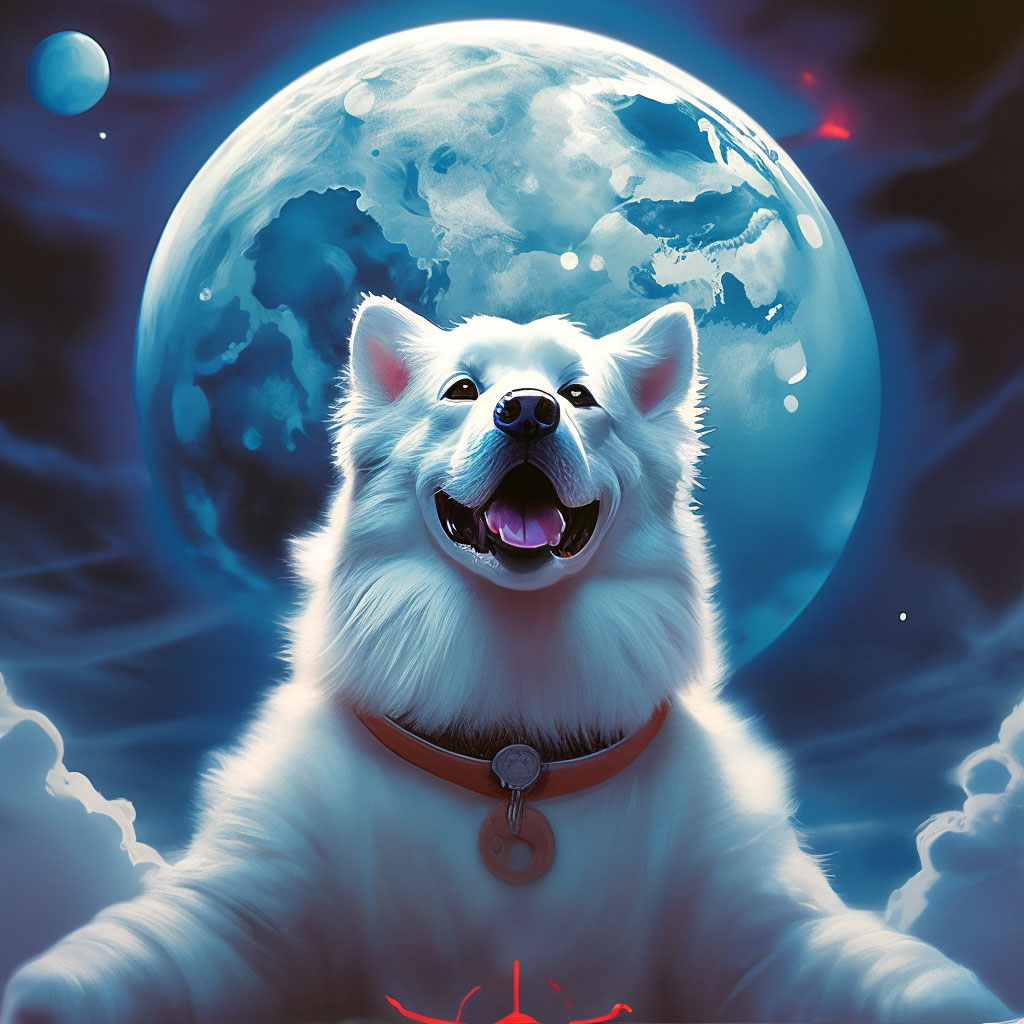 "Moon dog" — image created in Shedevrum