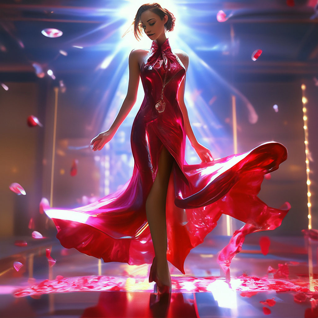 "Woman -, thin,lush dress-ruby jelly, hyper-detail,, backlight,face ...
