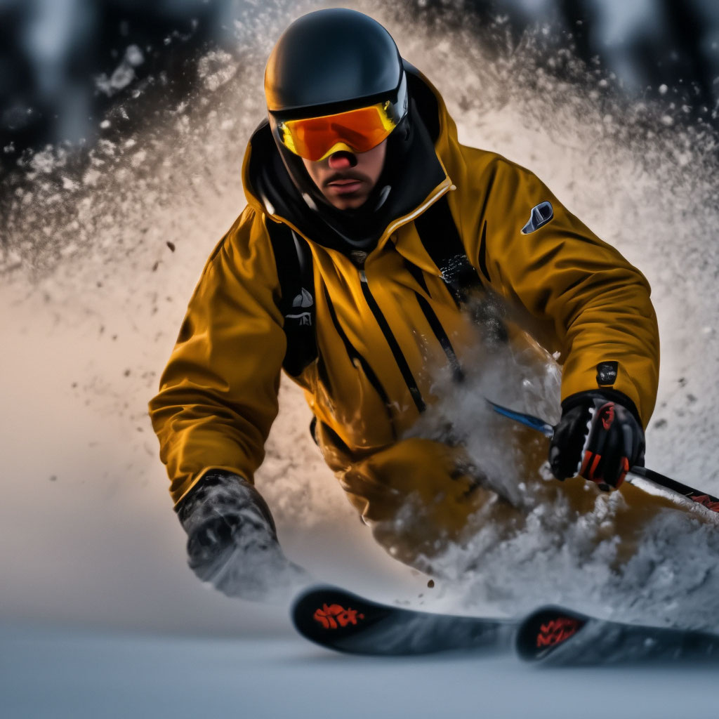 "He oiled his skis" — image created in Shedevrum
