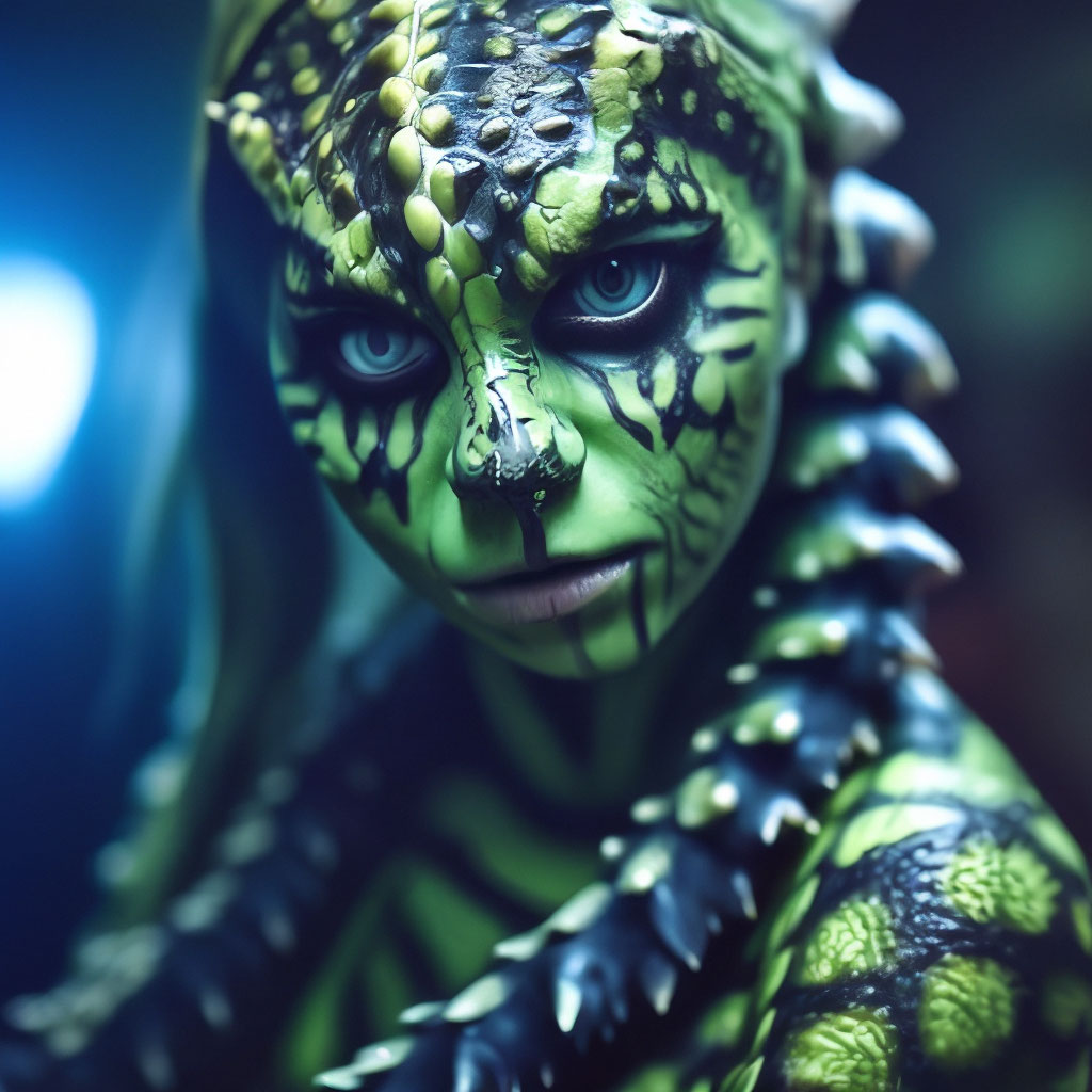"Crocodile girl anthropomorphic zombie reptile eyes, beautiful ...