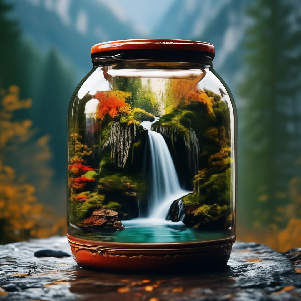 "Soviet standard 3L jar inside which wonderfully waterfall" — image ...