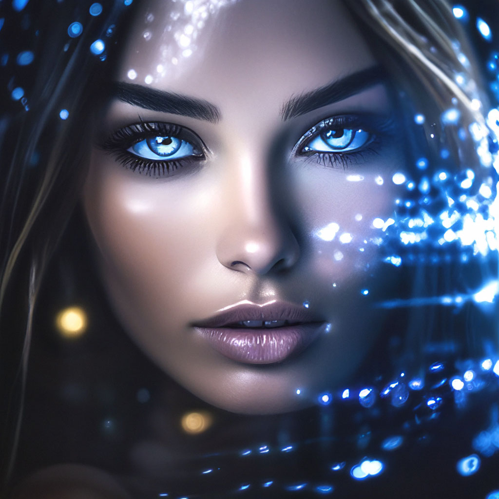 "Another parallel... Dark magic, night photo very beautiful female face ...
