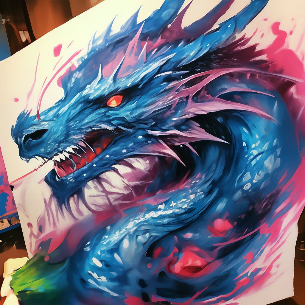 "Dragon spray paint sketch" — image created in Shedevrum