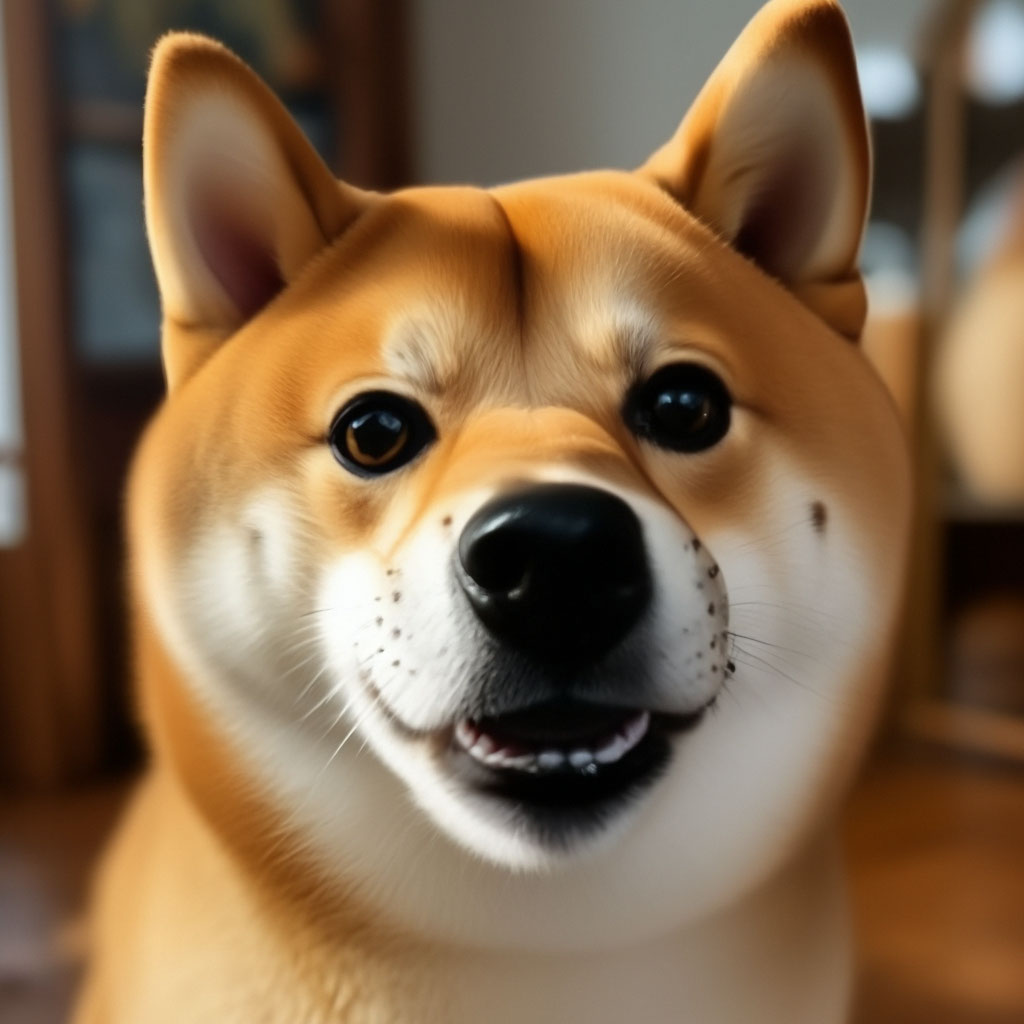 "Shiba Inu is shocked" — image created in Shedevrum