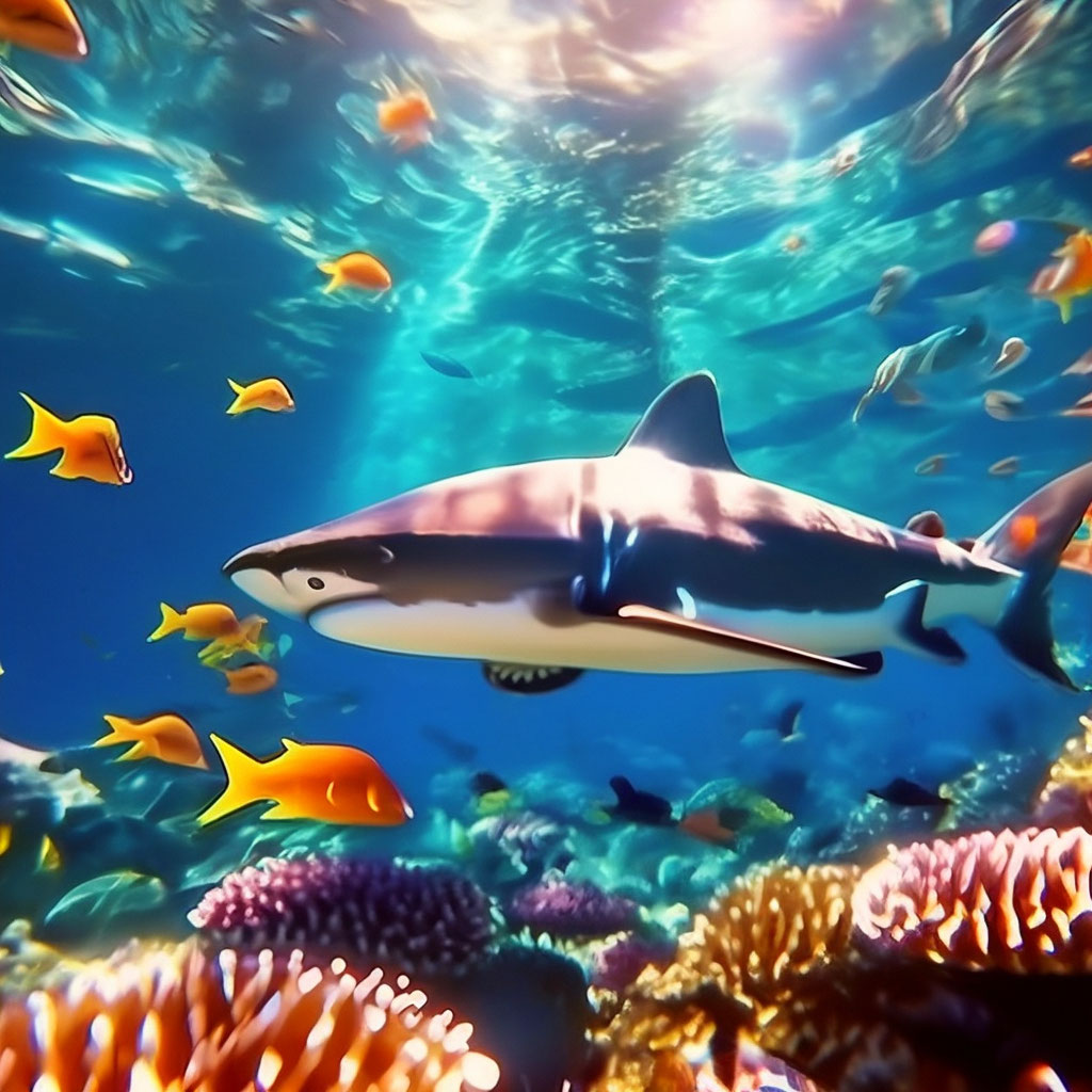 "The most beautiful underwater view, shark, beautiful fish, ocean with ...