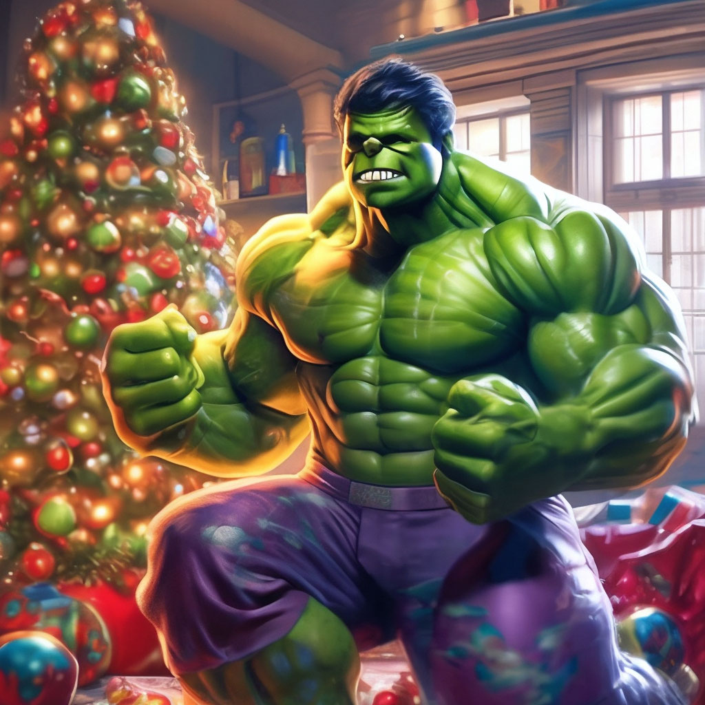 "Hulk, New Year's holidays, , beautiful, realistic, with a Christmas ...