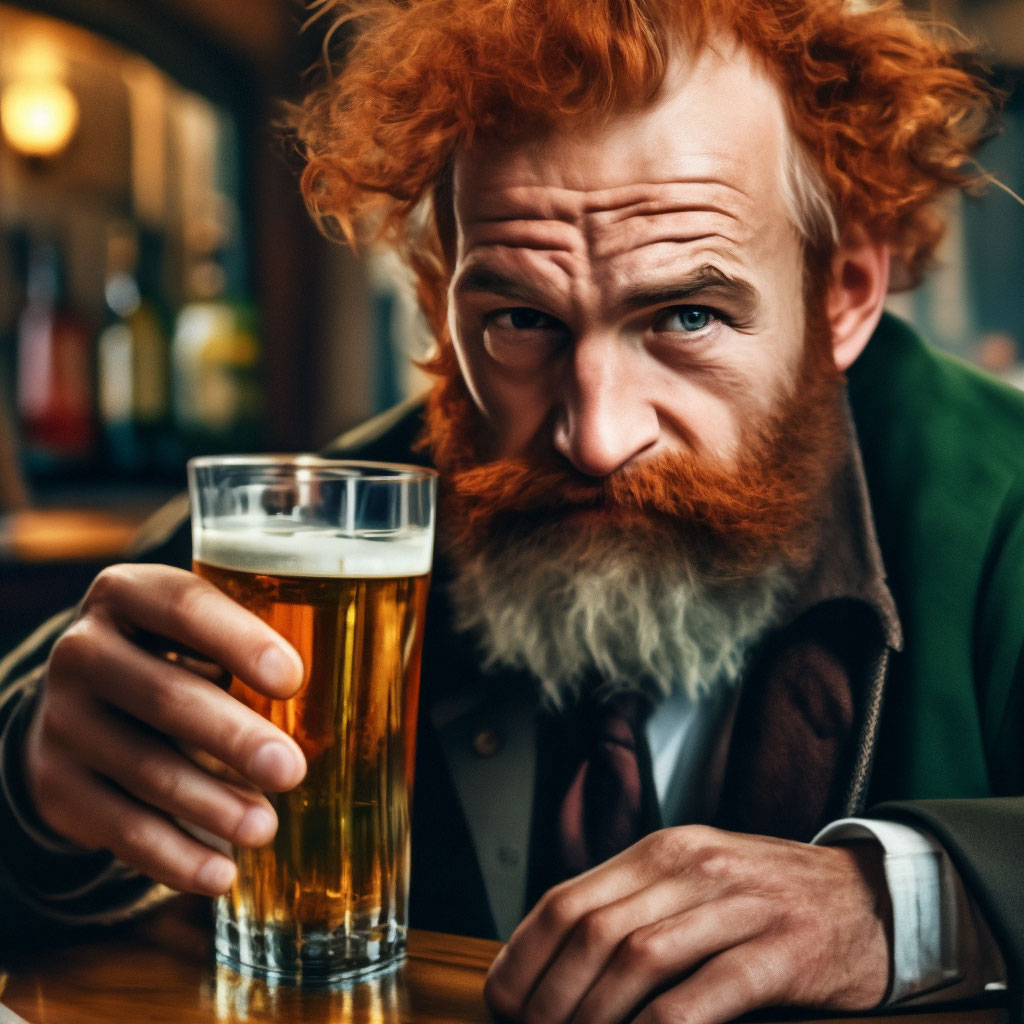 "Drunk irishman" — image created in Shedevrum