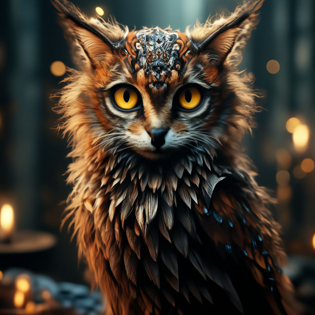 "The owl cat" — image created in Shedevrum