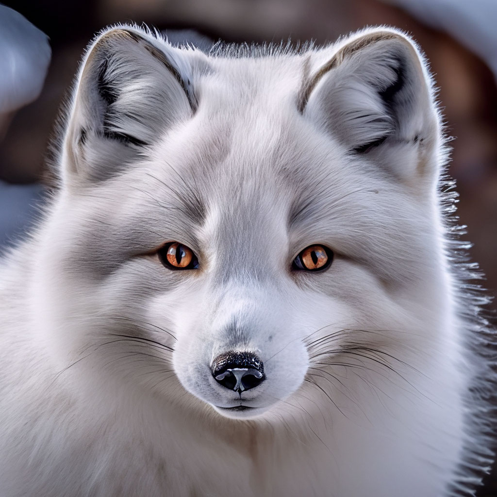 "Portrait of a snow-white arctic fox, close-up, super detail, 128k ...