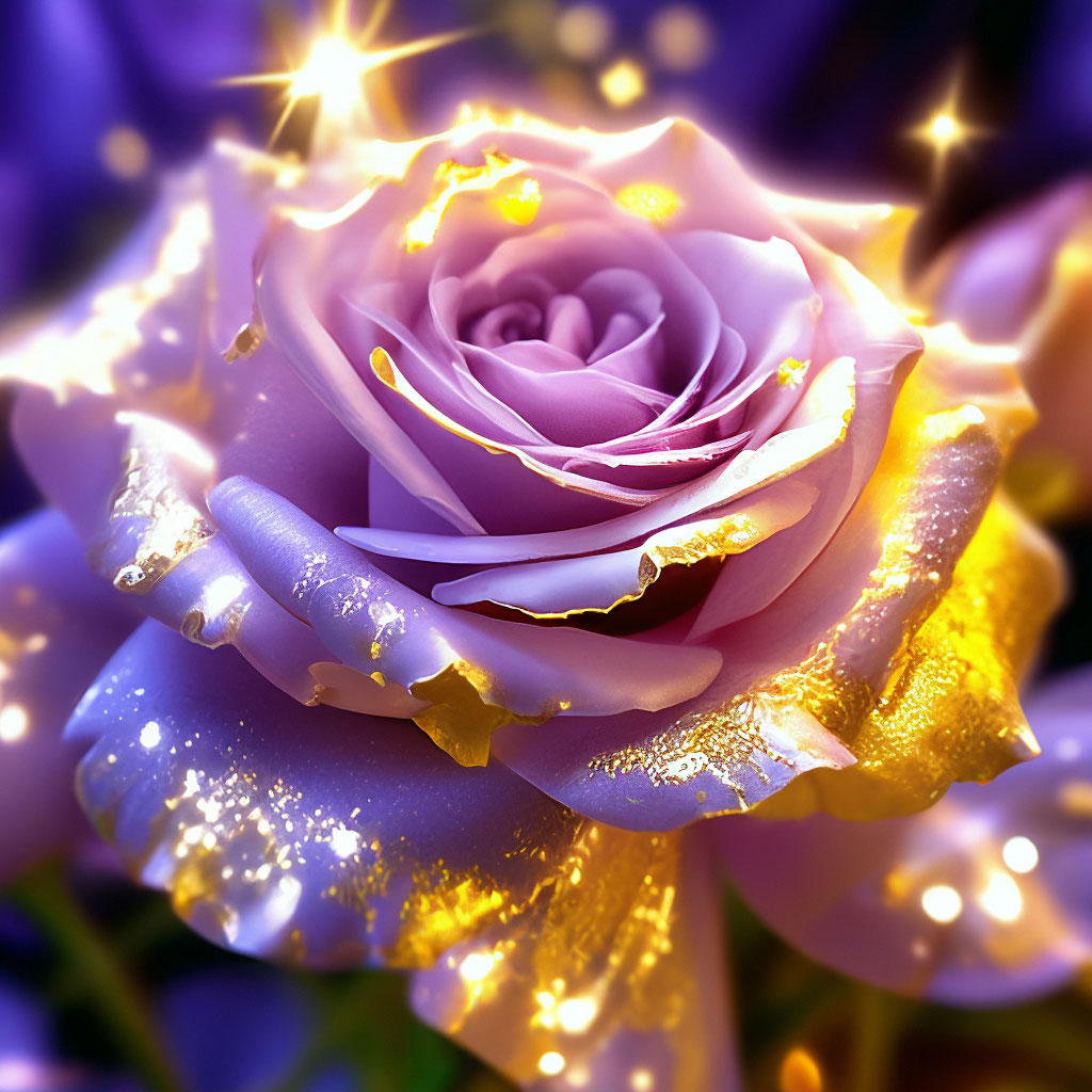 "Lush bouquet of roses, shimmering haze illumination from above and ...
