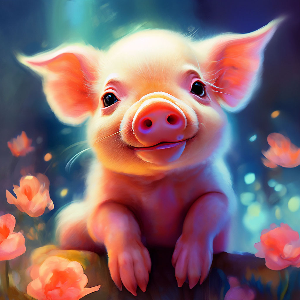 "Beautiful cute piglet" — image created in Shedevrum