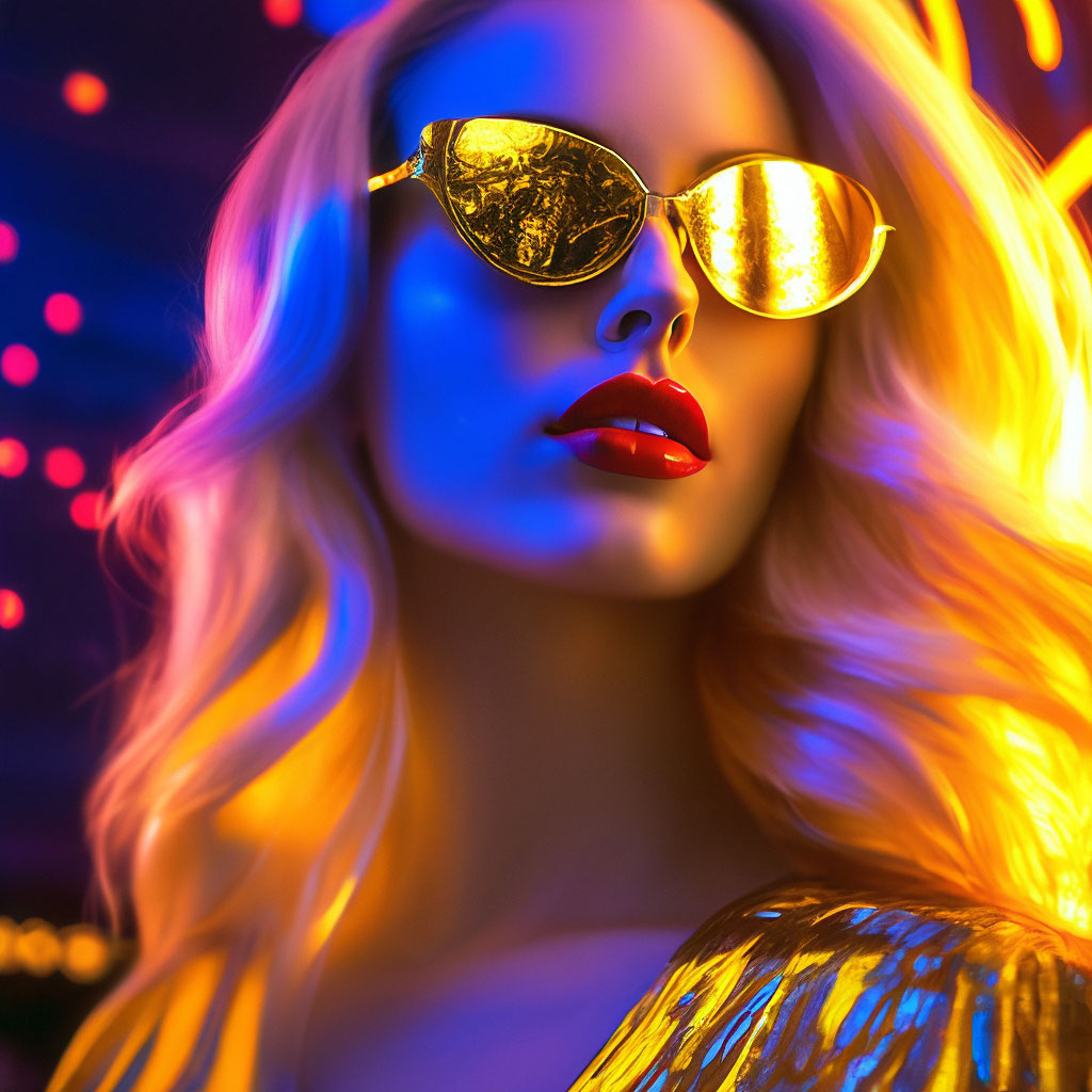 "Faceart, Neon pattern, gold silver black neon, neon lighting ...