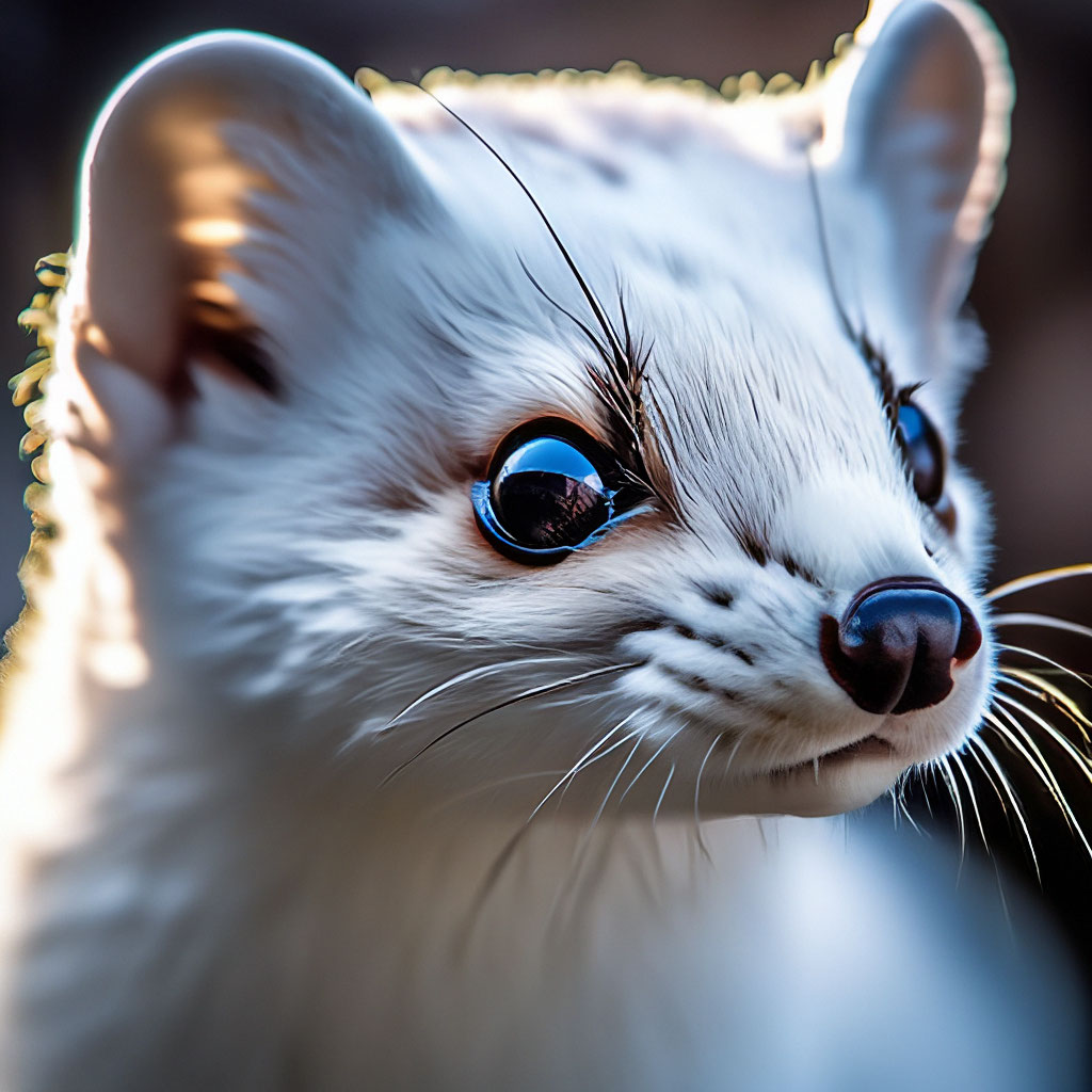 "Fully weasel hyper-detailing of the muzzle and body and eyes ...