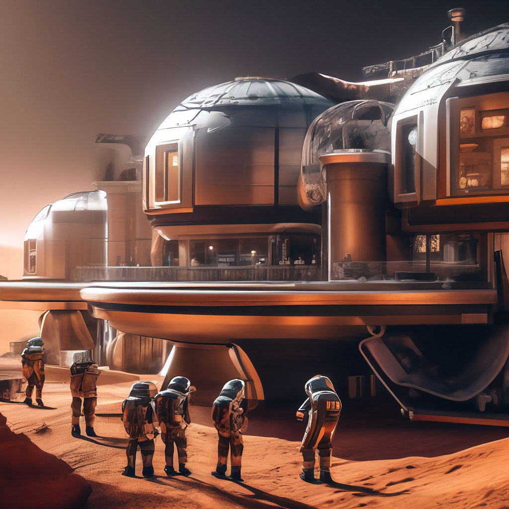 "People on Mars are building a module for housing, beautiful, realistic ...