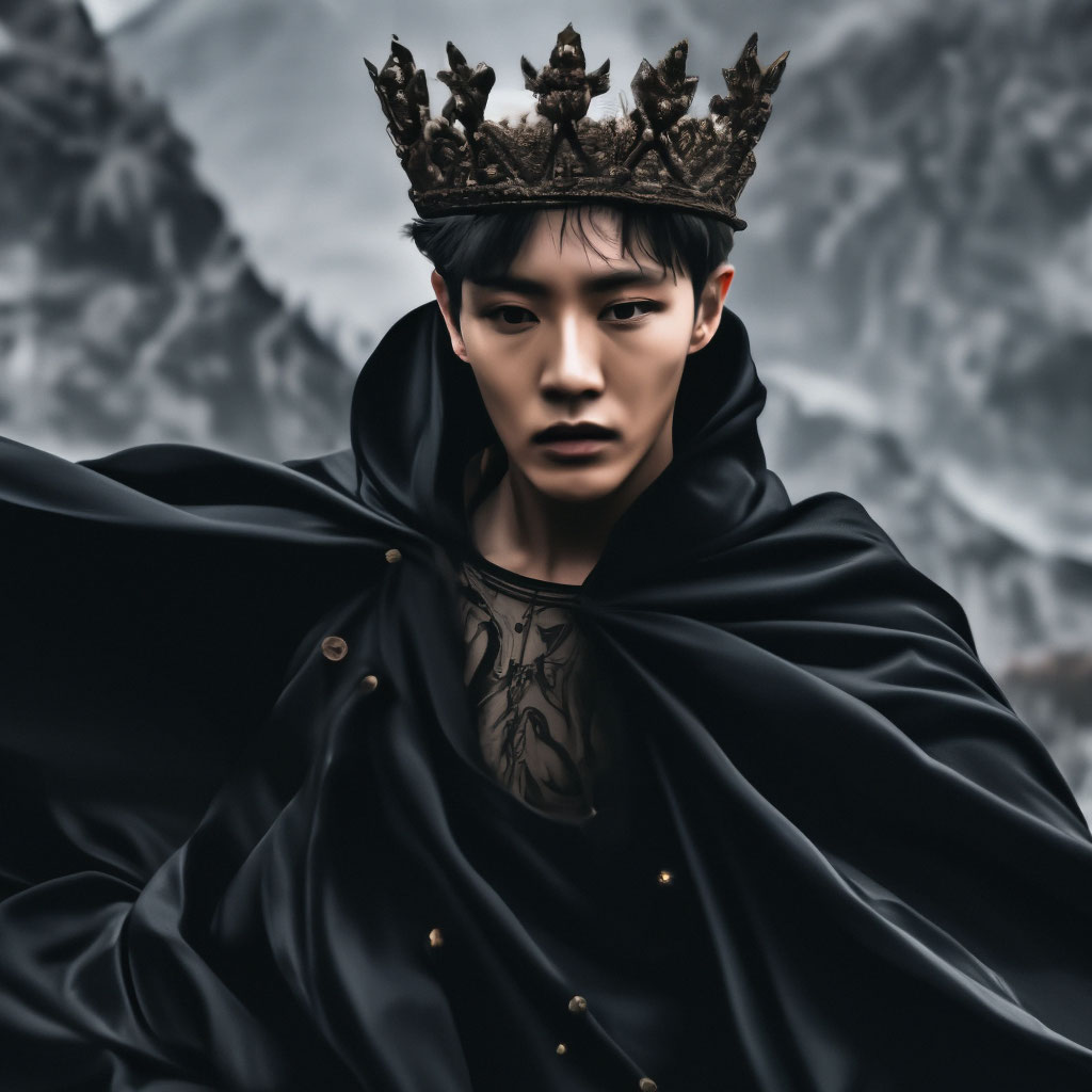 "Hosok of BTS is the king of the wind in a crown , the cloak is ...