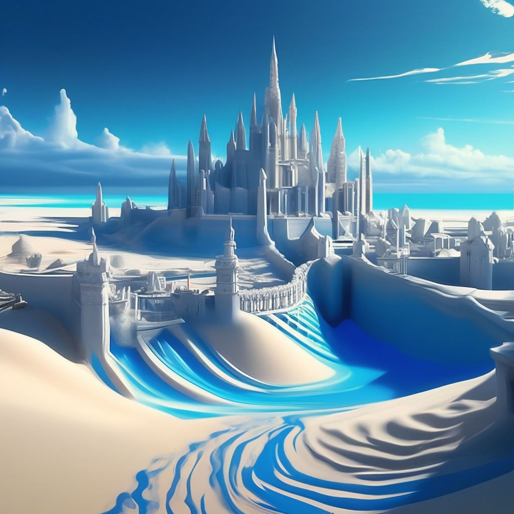 "Blue sand, blue sand castle, blue sand desert, metamorphosis, Epsilon ...