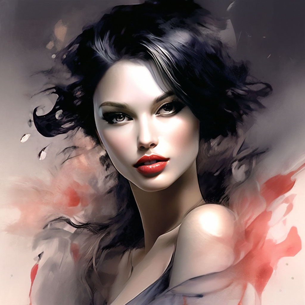 "Beautiful lady,digital.art, computer graphics,elegance,ink drawing of ...