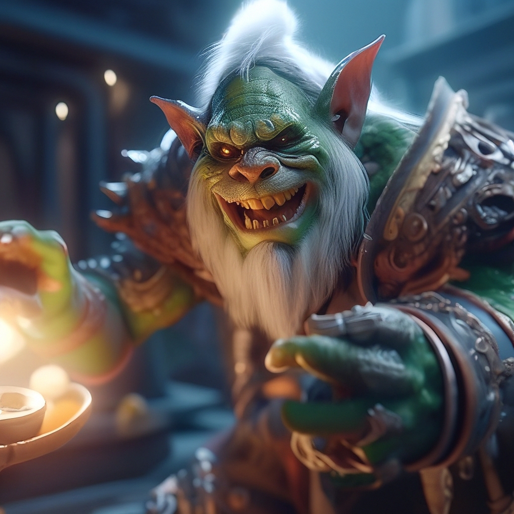 "Troll is a burden for a magician, 4k, hyperrealistic, hyperrealism ...