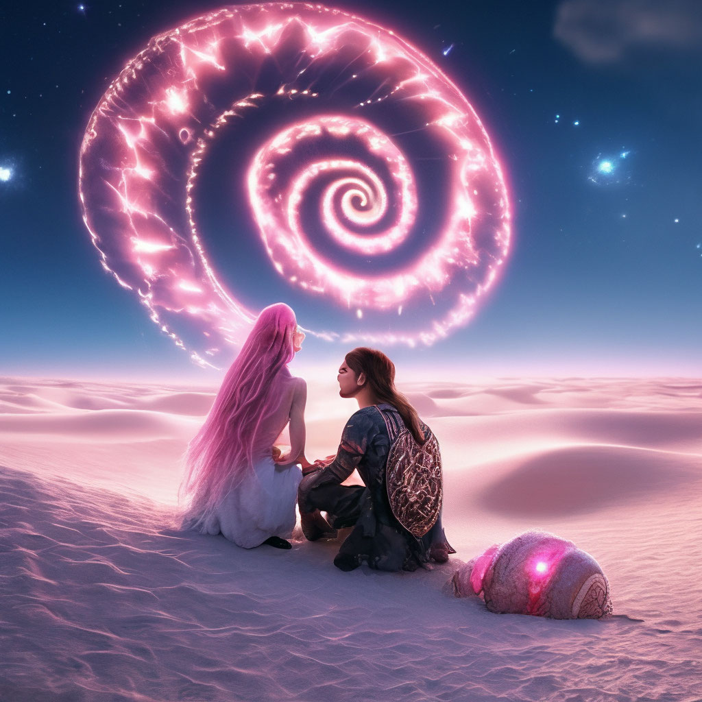 "🌀+👽 in the middle of a snow-white desert, the three of us will sit ...